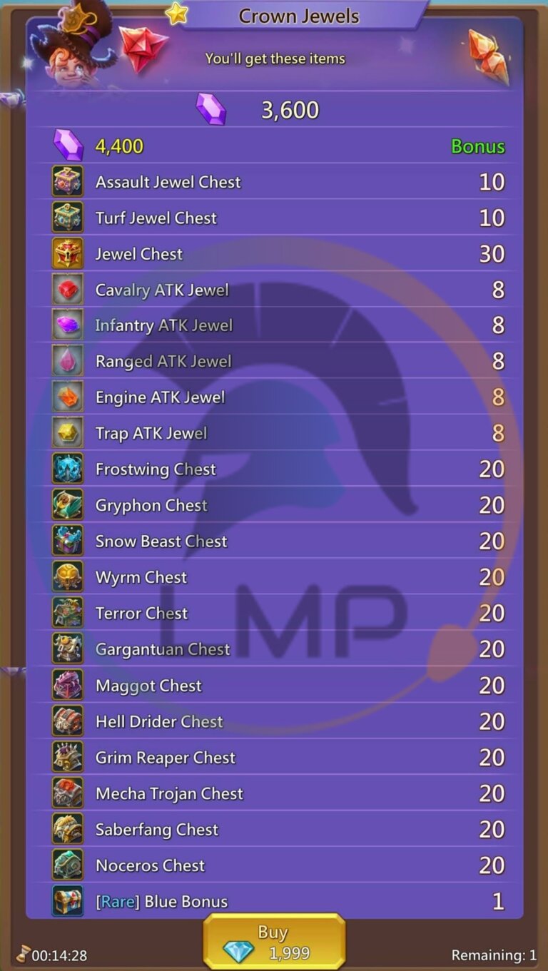 Crown Jewels Pack Lords Mobile - Lords Mobile Pro