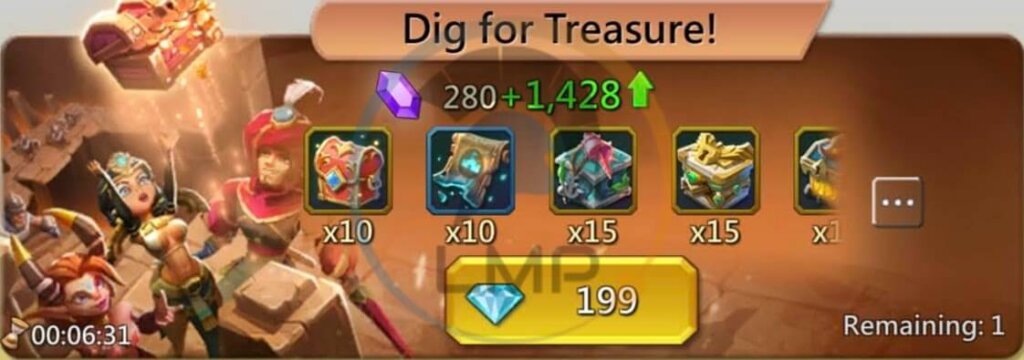 Dig for Treasure Pack Lords Mobile - Lords Mobile Pro