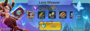 Lore Weaver Pack Lords Mobile - Lords Mobile Pro