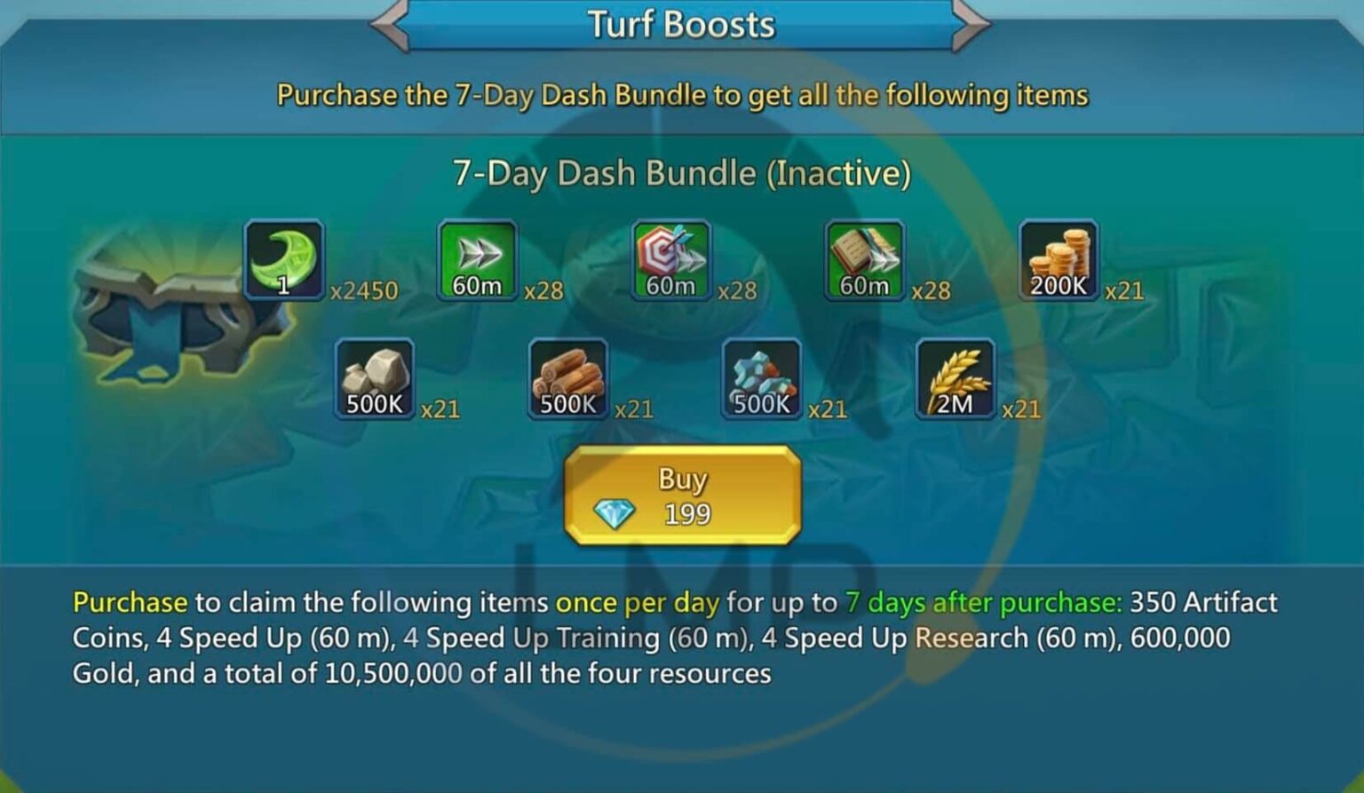 7-Day Dash Bundle Pack Lords Mobile - Lords Mobile Pro