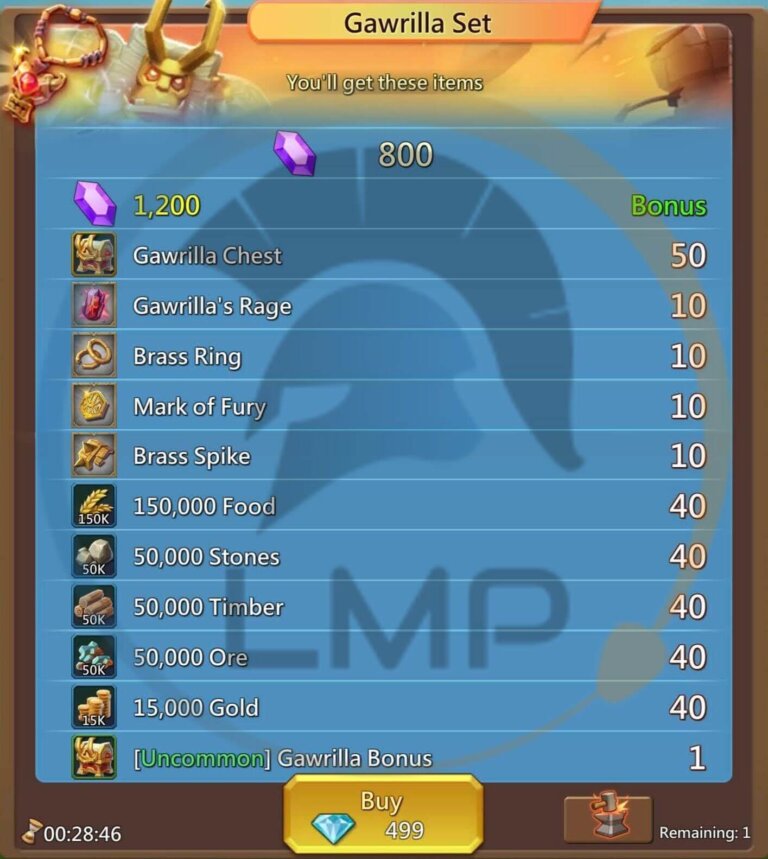Gawrilla Set Pack Lords Mobile - Lords Mobile Pro
