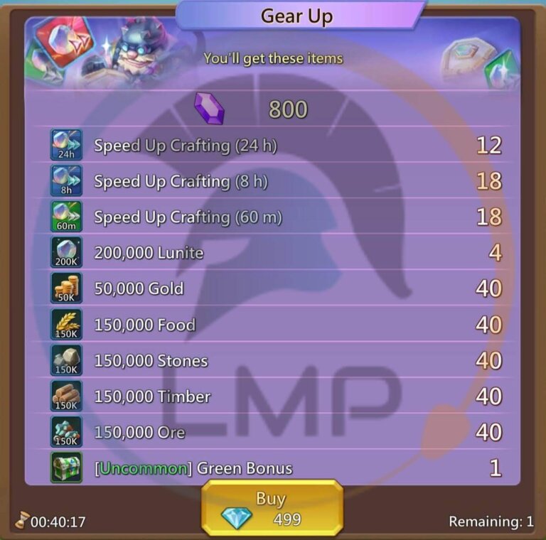 Gear Up Pack Lords Mobile - Lords Mobile Pro