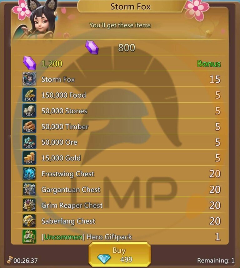Storm Fox Pack Lords Mobile - Lords Mobile Pro